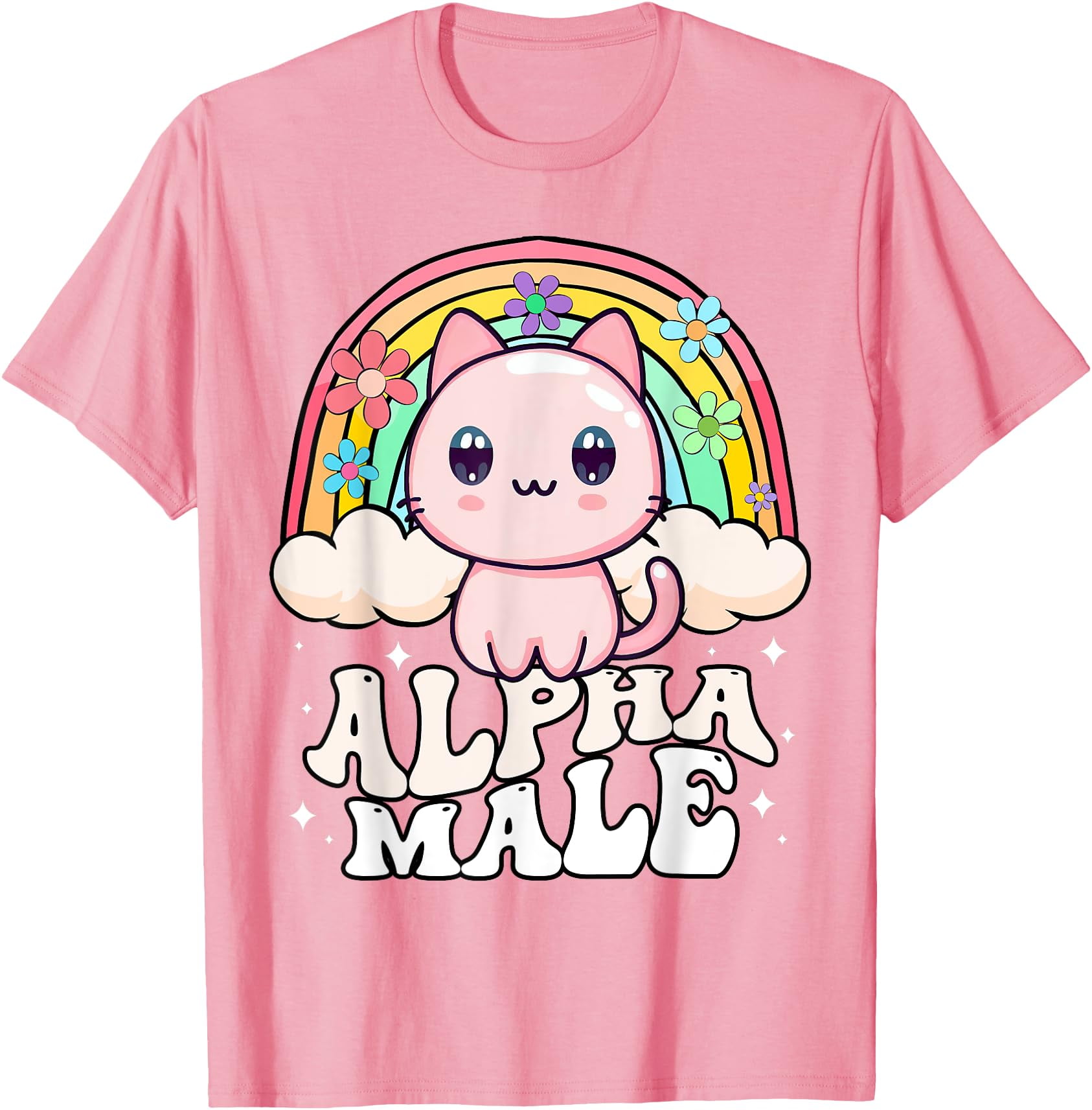 Alpha Male Cat Kitten Rainbow Unisex T-Shirt for Men Women Kids Toddler ...