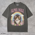 Alpha Male Cat Shirt Cute Rainbow Floral Kitty Tee Aesthetic Kitten ...