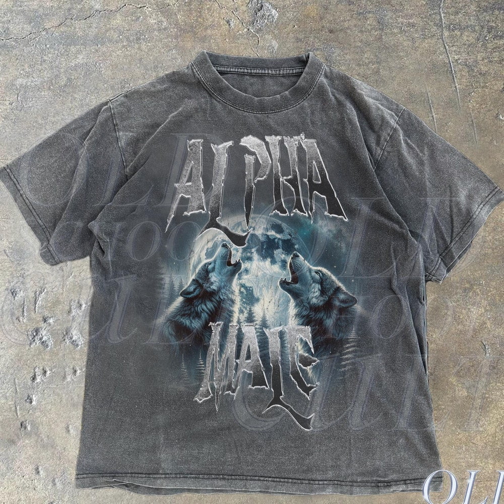 Alpha Male Wolf Howling Vintage Graphic Shirt, Retro Wolves 90S Style ...