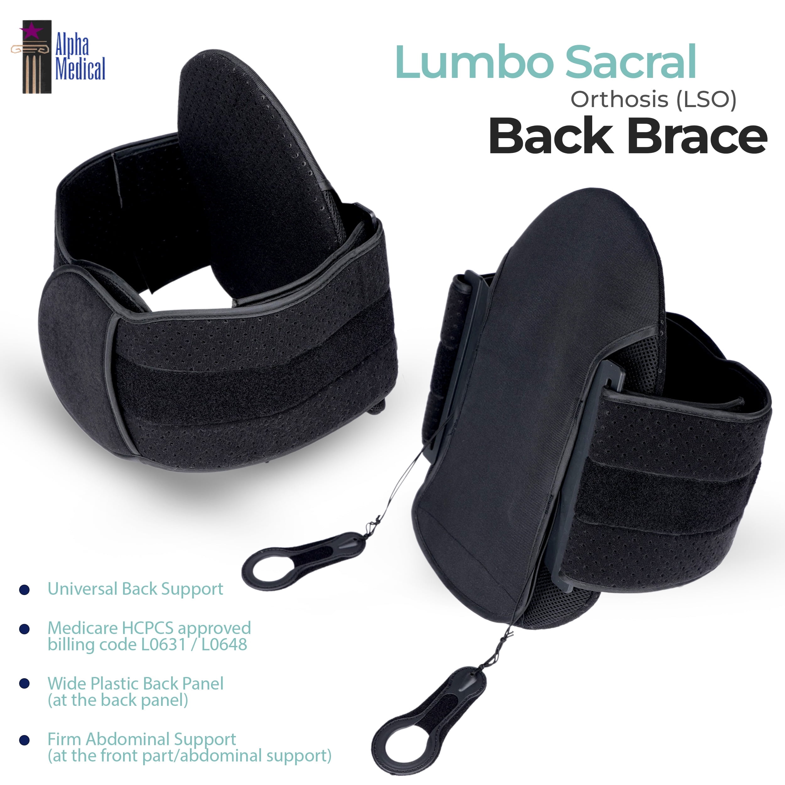 Alpha Medical Pain Relieving Back Brace, Lumbo-Sacral Orthosis Corset ...
