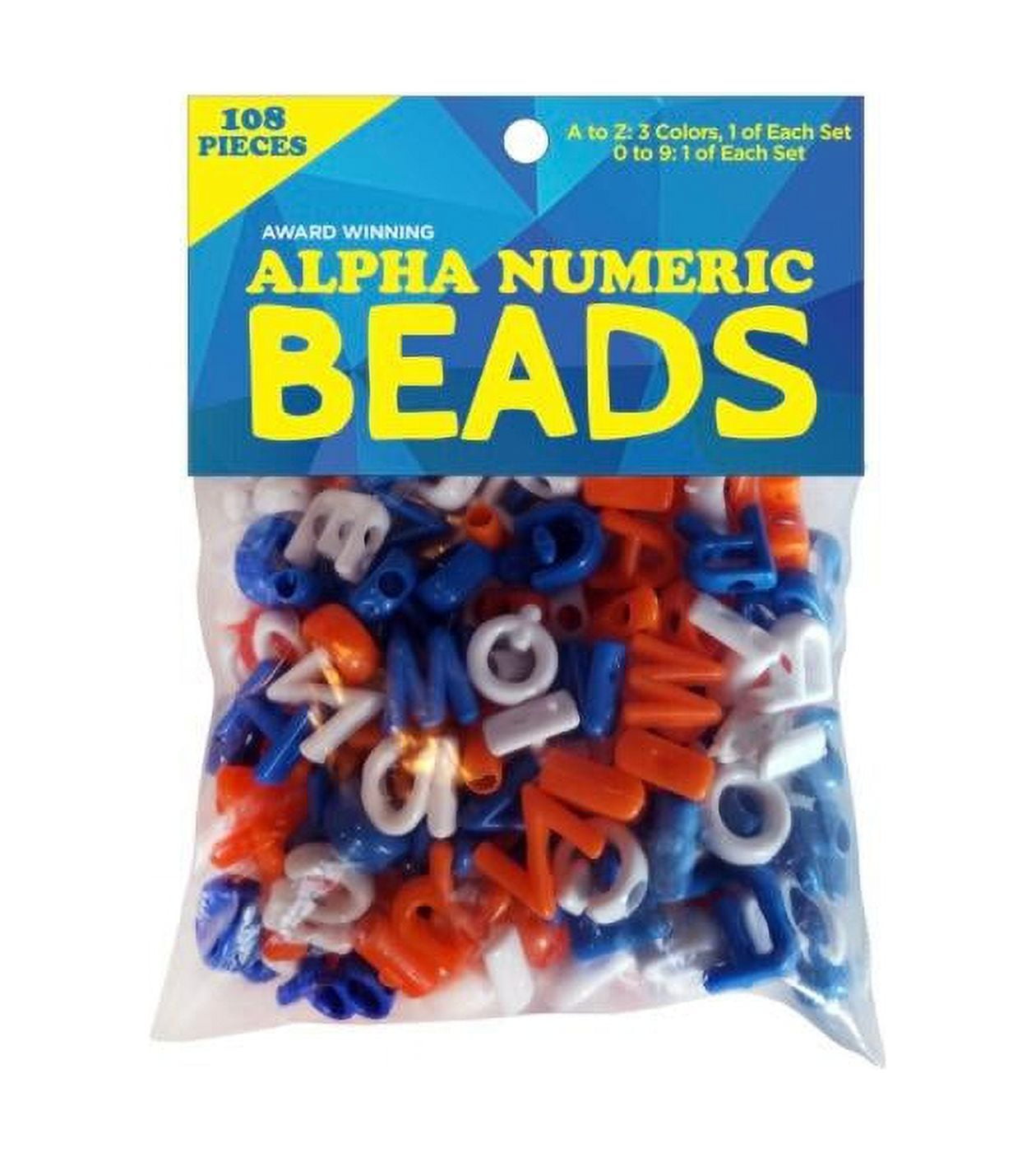 Alpha Numeric Beads Plastic Alphabet and Number Variety Pack 180 Ct ...