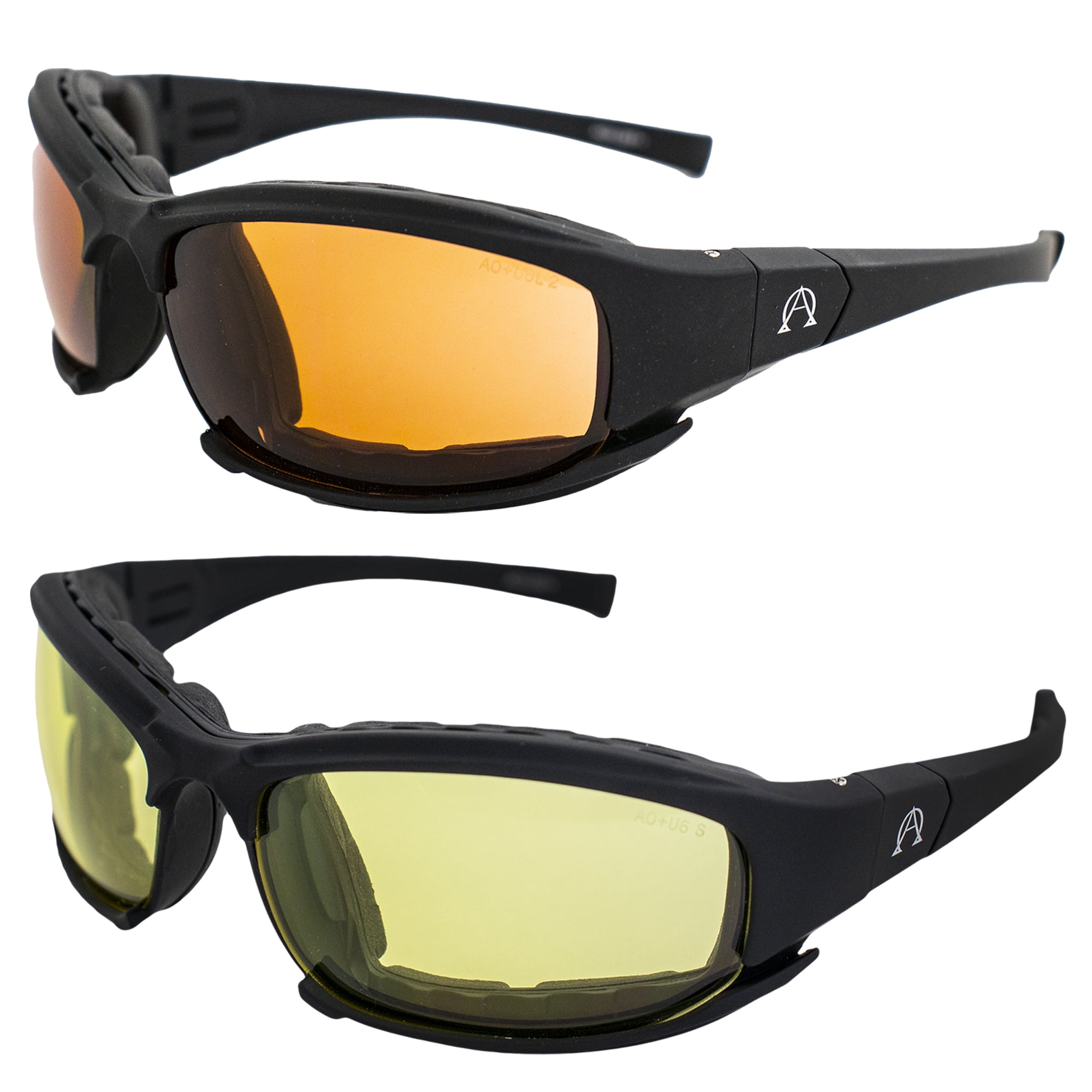 Alpha Omega 3 Motorcycle Sunglasses Foam Padded Riding Safety Glasses ...