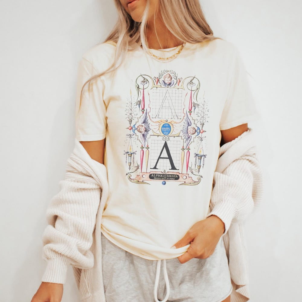 Alpha Omega Graphic Tee Angel Wings Religious Shirt Birthday Gifts; For ...
