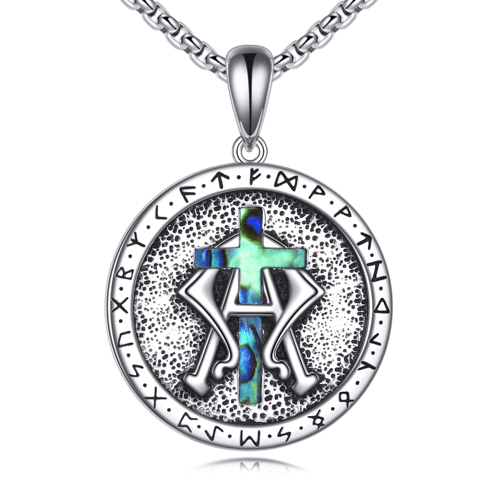 Alpha Omega Necklace 925 Sterling Silver Amulet Pendant Christian ...