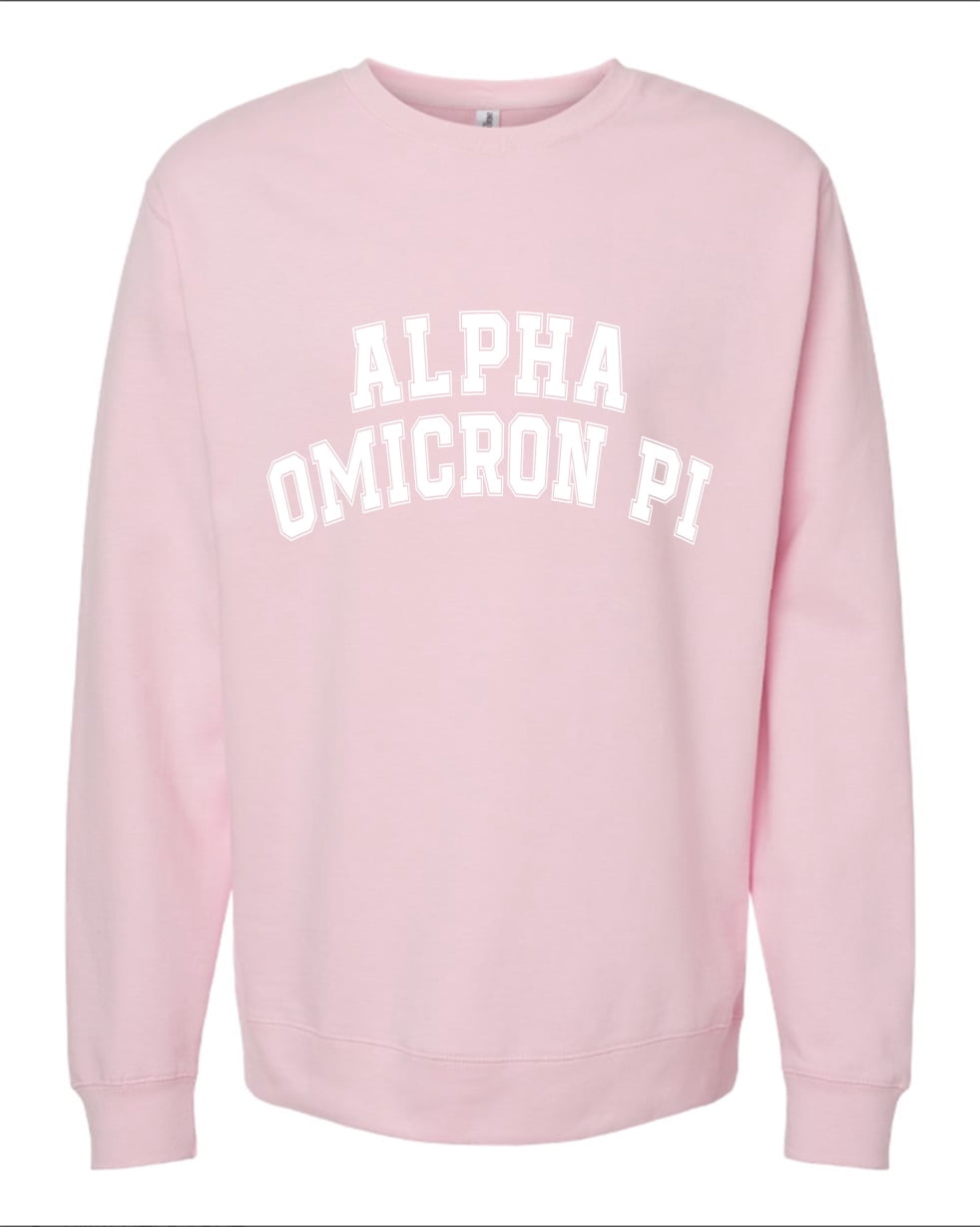 Alpha Omicron Pi Sweatshirt, Crewneck Sweatshirt with Varsity Greek ...