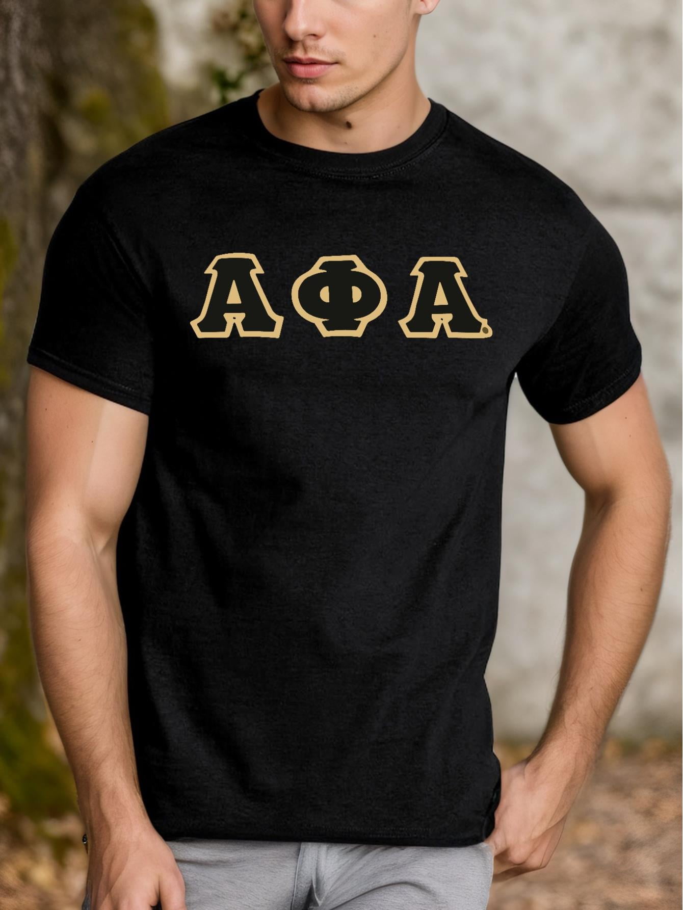 Alpha Phi Alpha Men's Black Cotton T-Shirt with Golden Lettering ...
