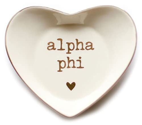 Alpha Phi Jewelry Dish - Heart-Shaped High-gloss finish Ceramic tray ...