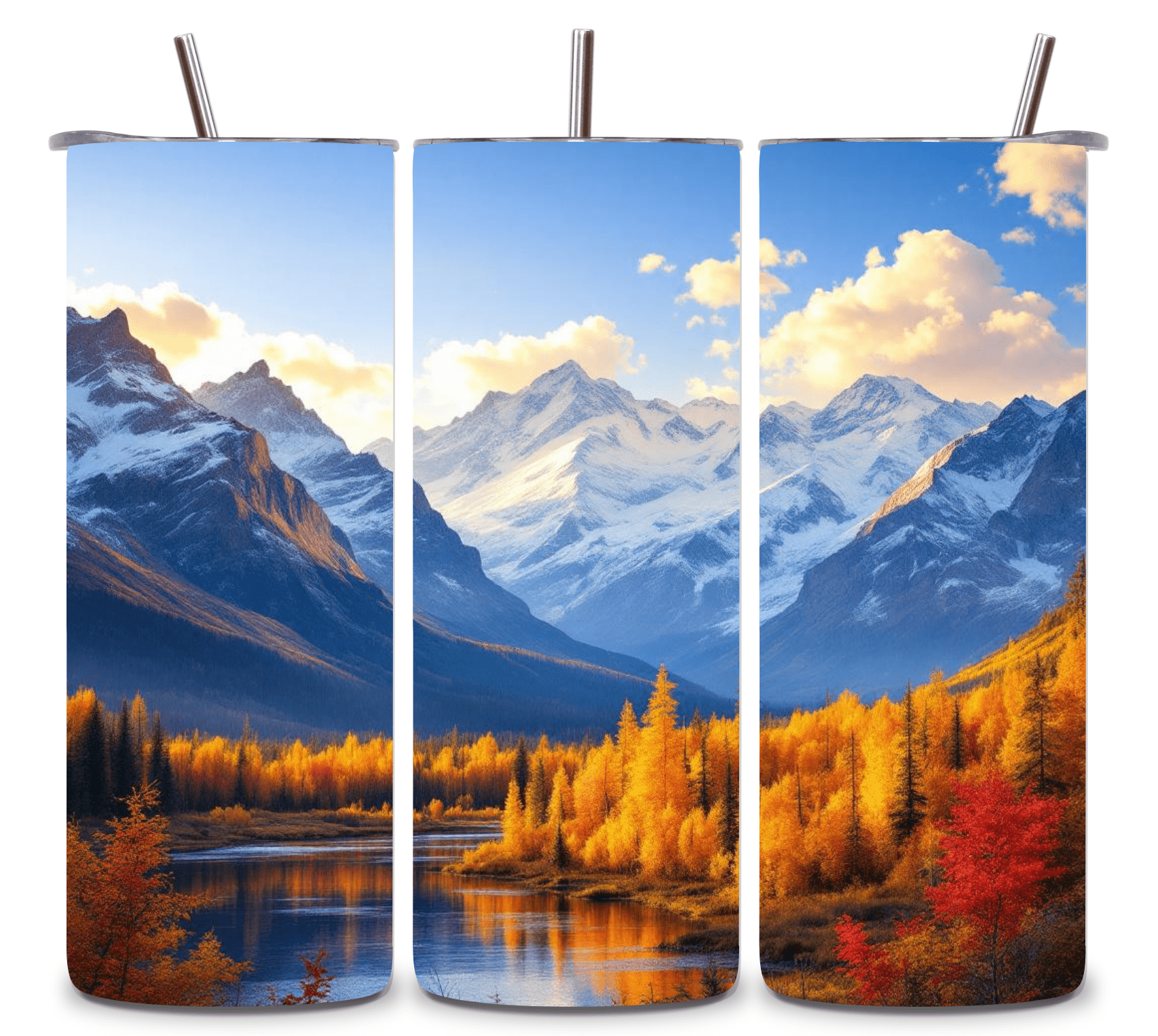 Alpha Printing 20oz Stainless Steel Tumbler – Alaskan Mountains Winter ...