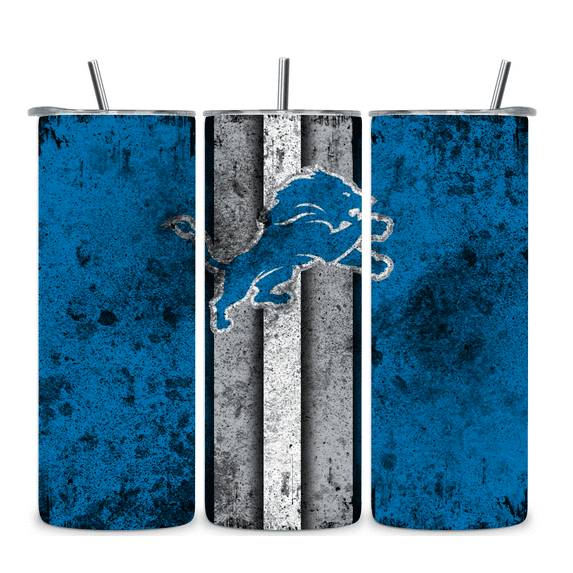 Alpha Printing 20oz Stainless Steel Tumbler – Detroit Grunge Football Team Look-Alike Design ...