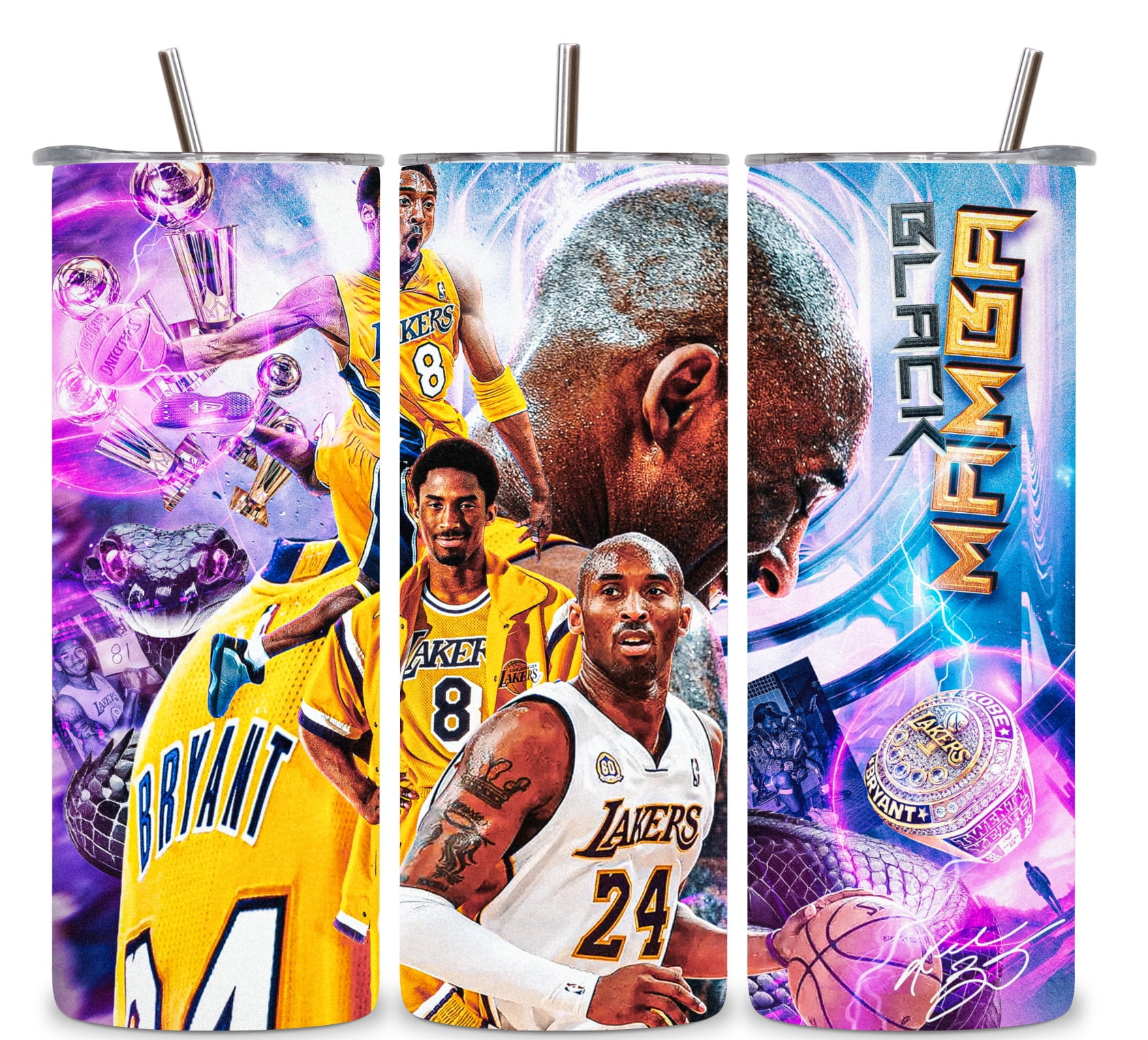 Alpha Printing 20oz Stainless Steel Tumbler with Straw – Black Mamba ...