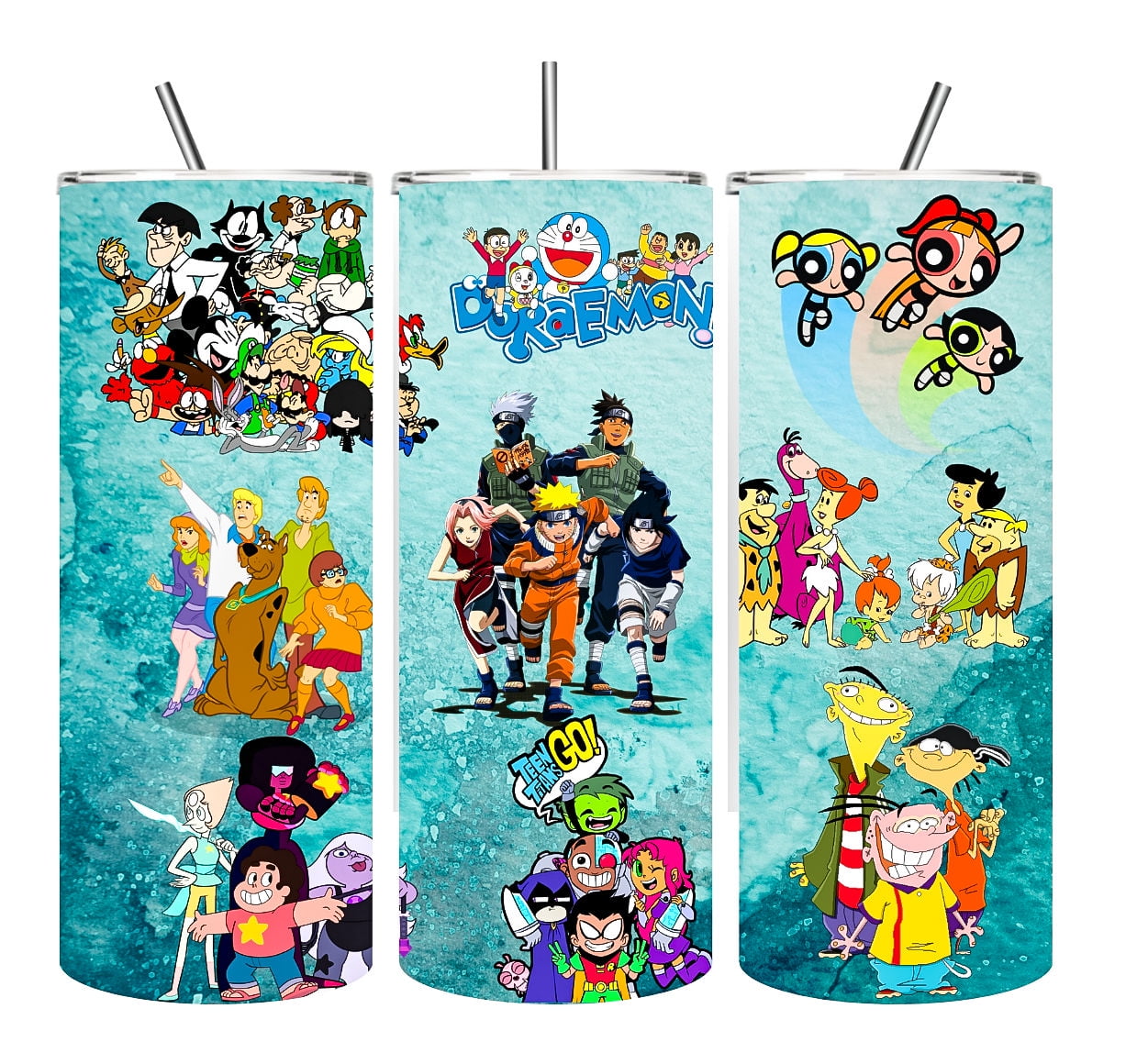 Alpha Printing 20oz Stainless Steel Tumbler with Straw Anime Character ...