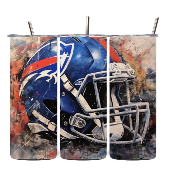 Alpha Printing 20oz Stainless Steel Tumbler with Straw Buffalo Football ...