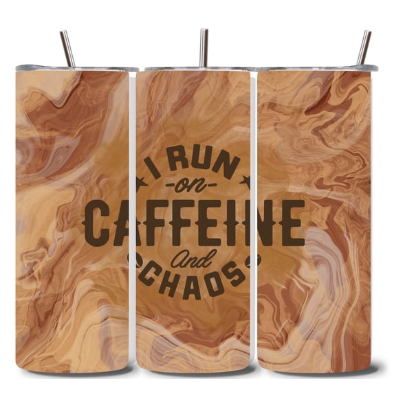 Alpha Printing 20oz Stainless Steel Tumbler with Straw I Run on ...