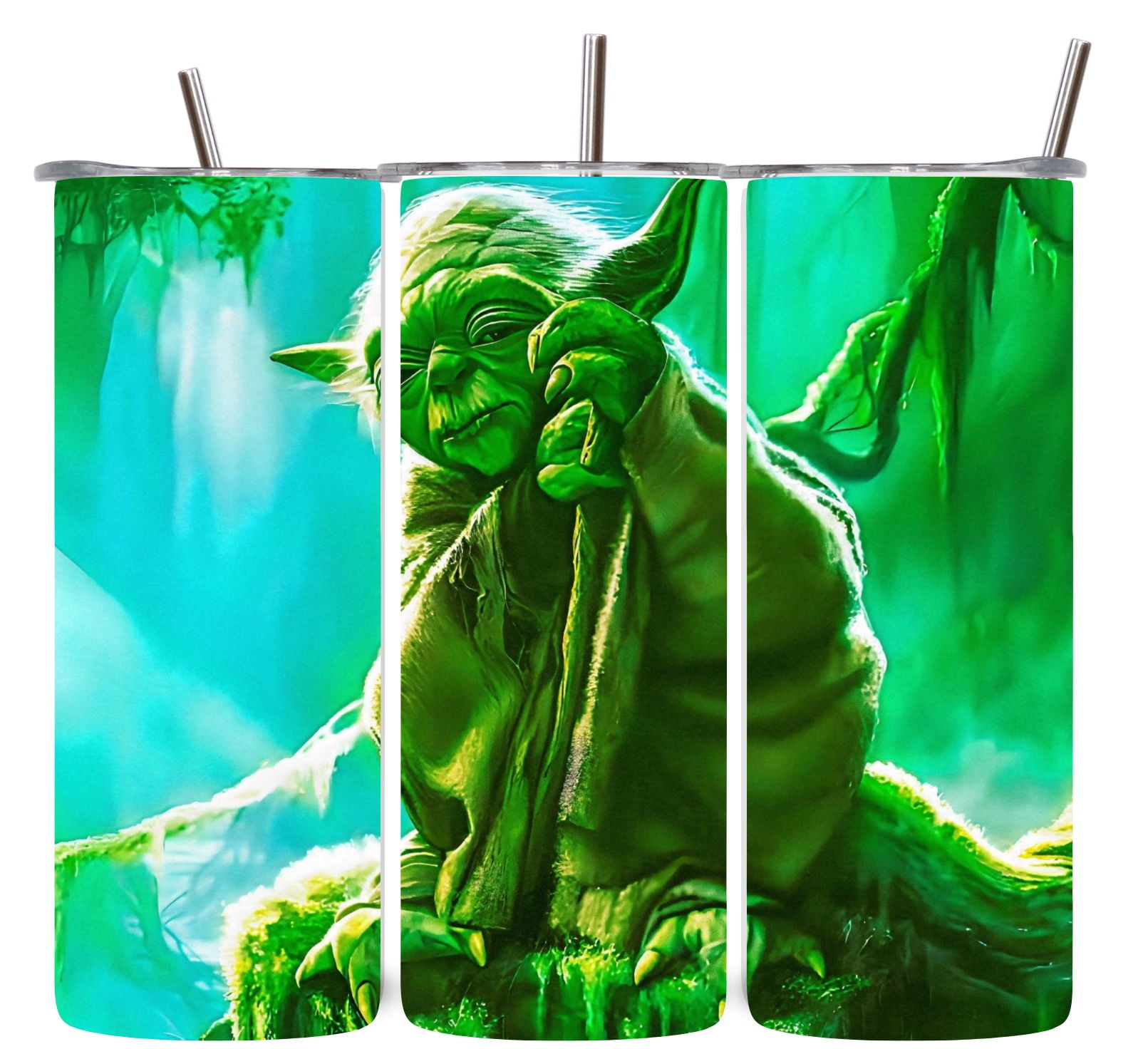Alpha Printing 20oz Stainless Steel Tumbler with Straw Master the Force ...