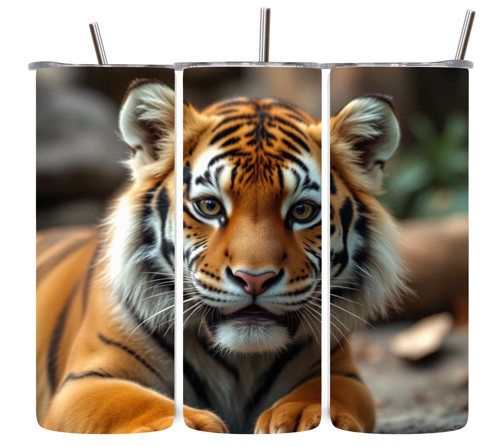 Alpha Printing 20oz Stainless Steel Tumbler with Straw Tiger Cub ...