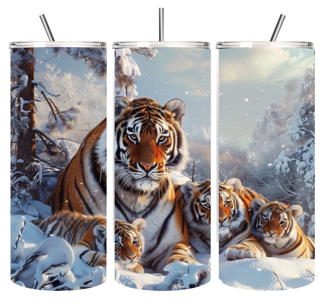 Alpha Printing 20oz Stainless Steel Tumbler with Straw Tiger and Cubs ...