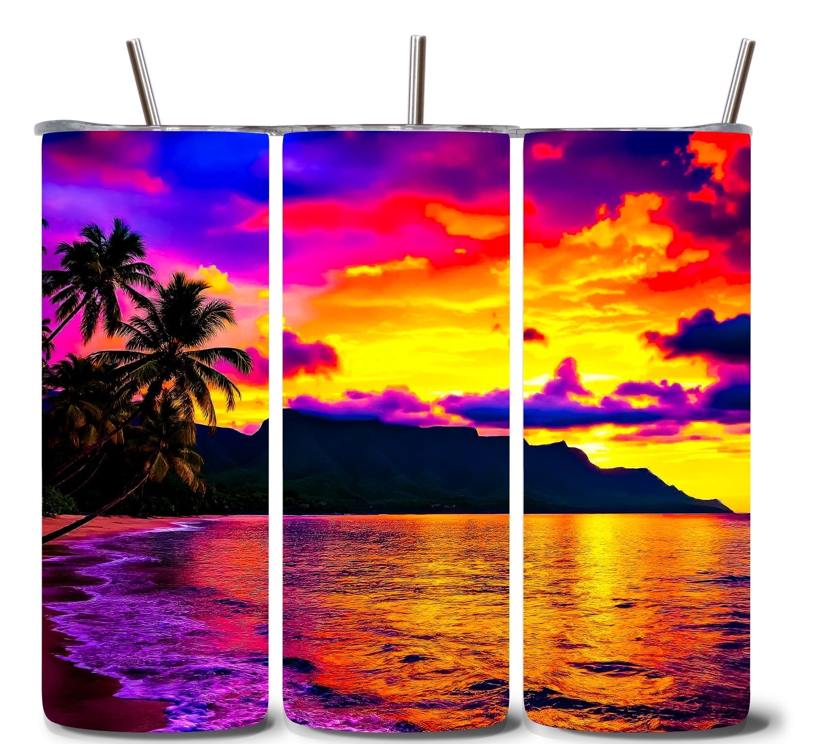 Alpha Printing 20oz Stainless-Steel Tumblers-Beach View Design - Alpha ...
