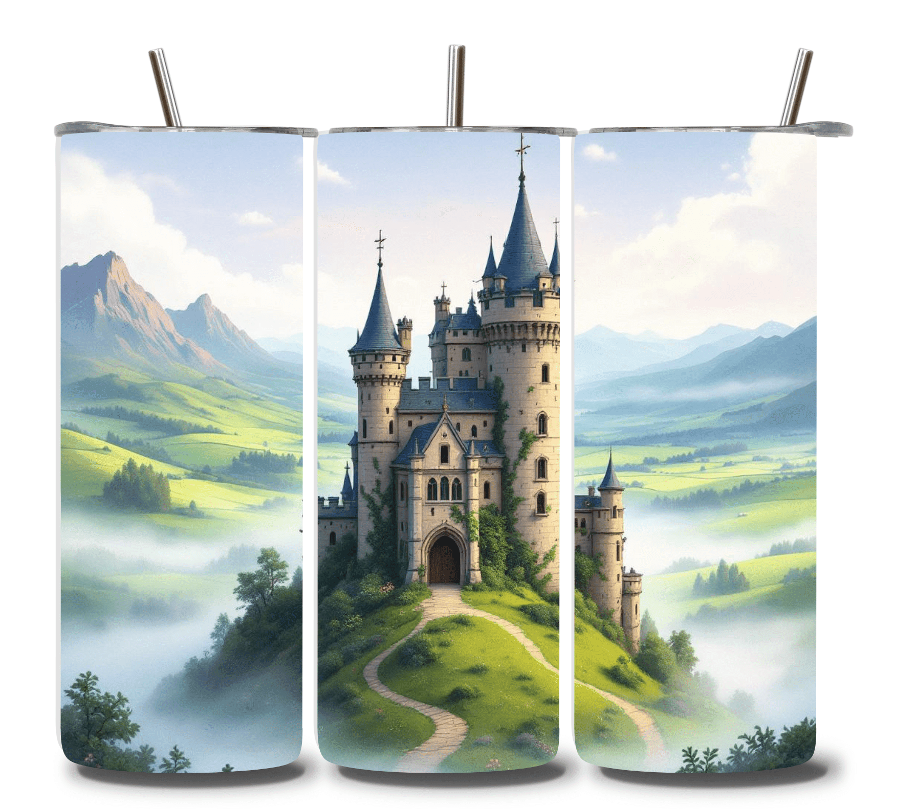 Alpha Printing 20oz Stainless Steel Tumbler – Castle in Green Valley ...