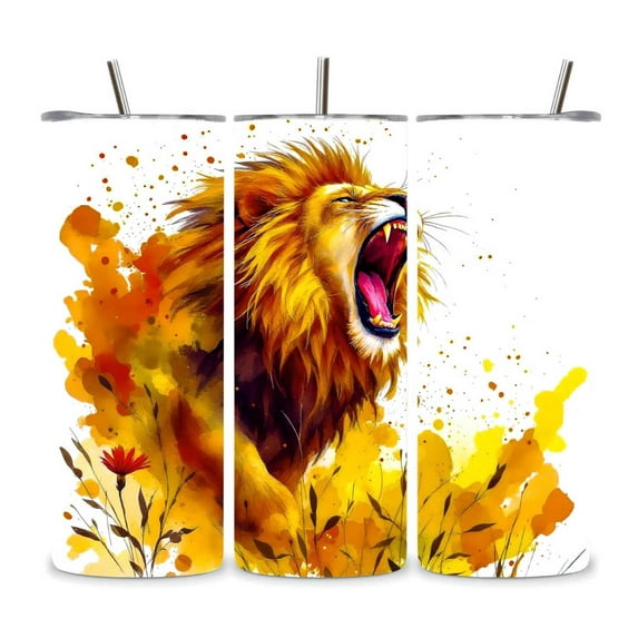 Alpha Printing 20oz Stainless-Steel Tumblers-Lion Roaring Design - Alpha Printing - Walmart.com