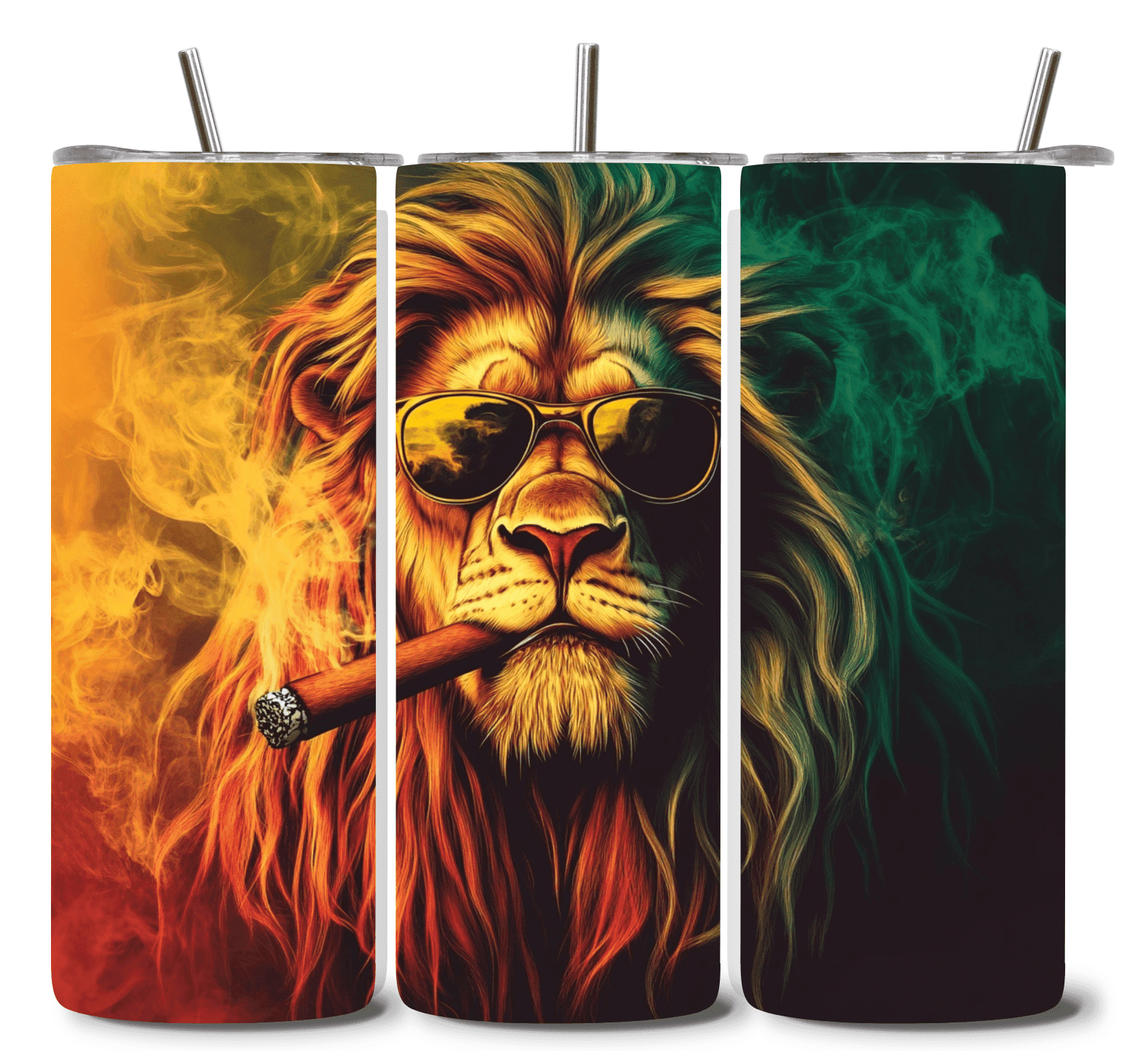 Alpha Printing 20oz Stainless-Steel Tumblers-Rasta Lion Design ...