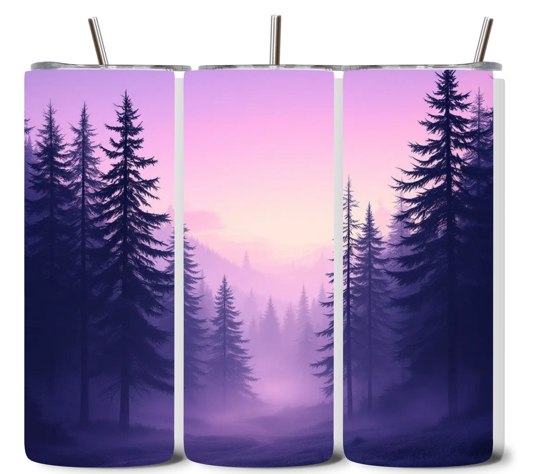 Alpha Printing 20oz Stainless Steel Tumblers-night smokey mountains ...