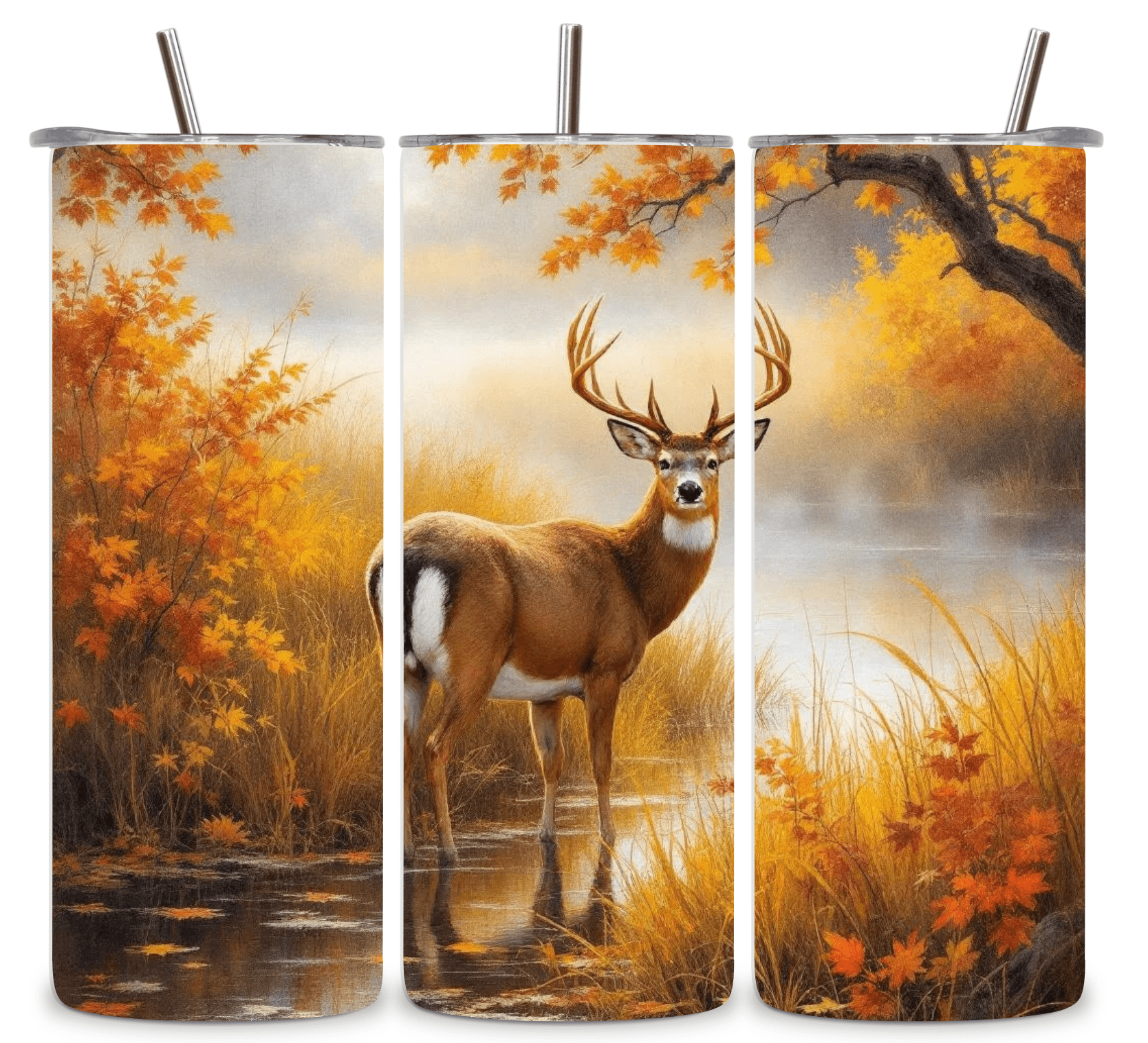 Alpha Printing 20oz Stainless Steel Tumbler – Whitetail Deer in Woods ...