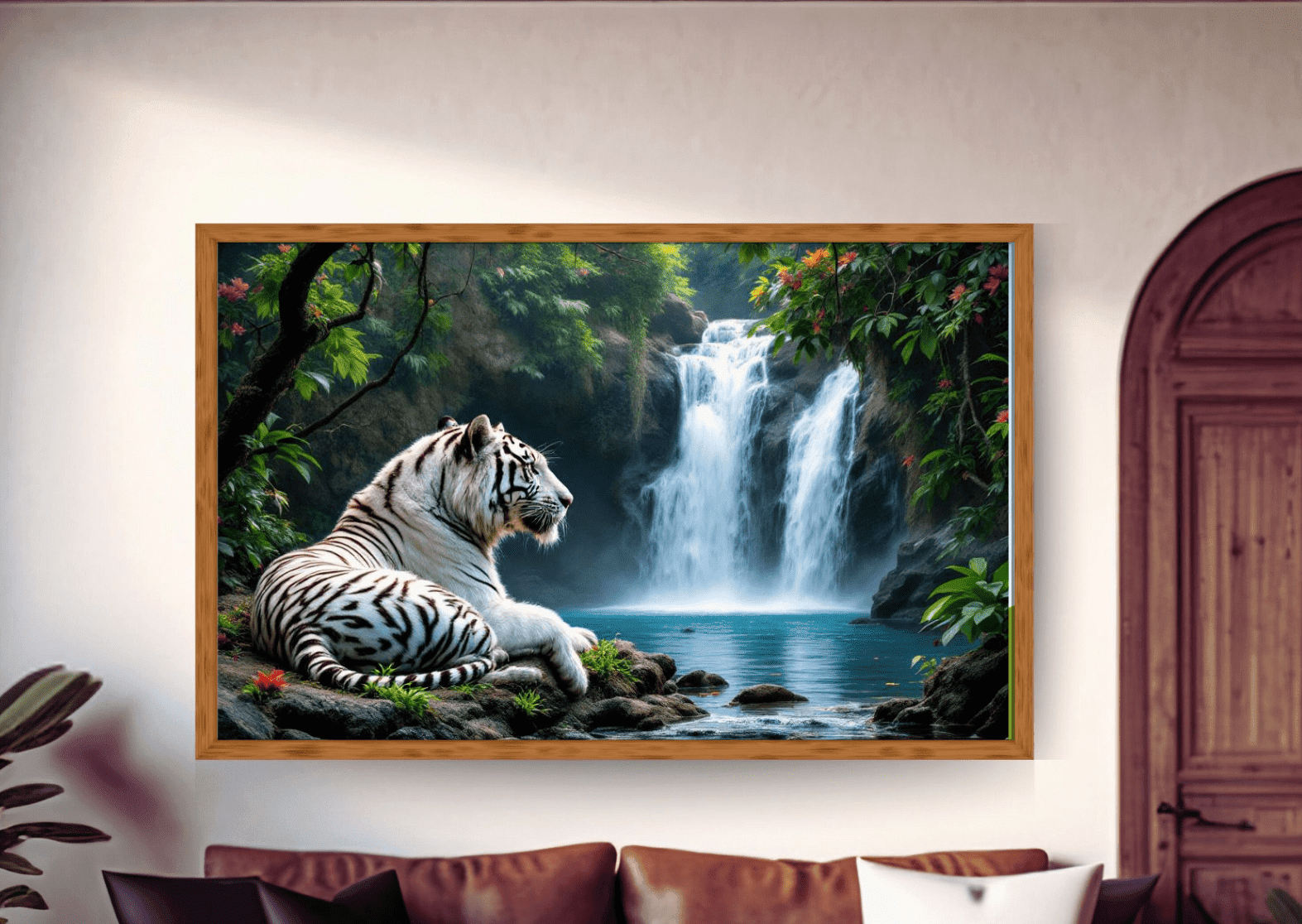 Alpha Printing & Design Poster with Frame 16 by 24 – White Tiger Laying ...