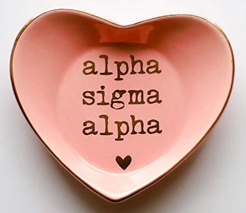 Alpha Sigma Alpha Jewelry Dish - Heart-Shaped High-gloss finish Ceramic ...