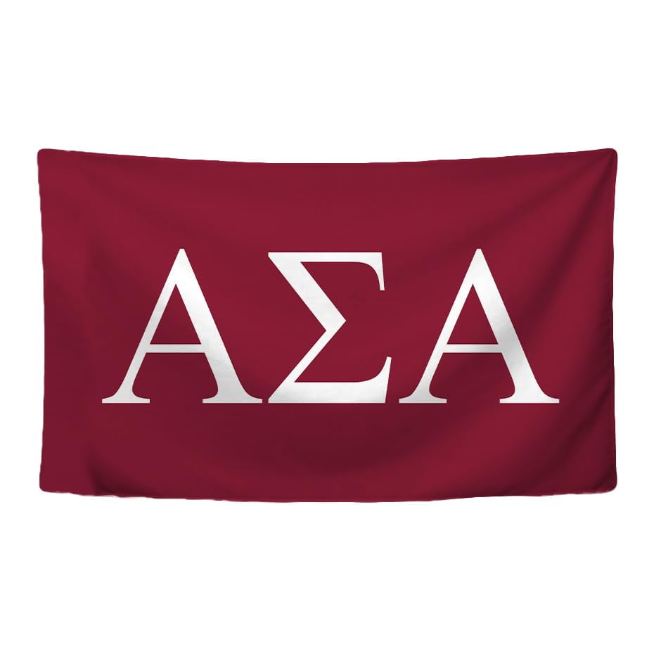 Alpha Sigma Alpha Sorority Greek Letters Flag, Two-Color Design ...