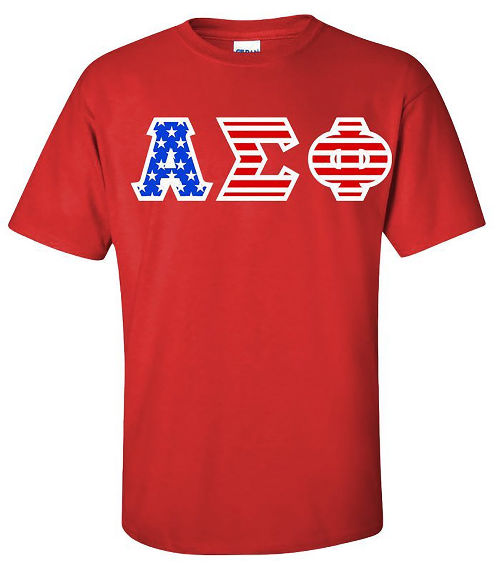 Alpha Sigma Phi Greek Letter American Flag Tee Small Red - Walmart.com