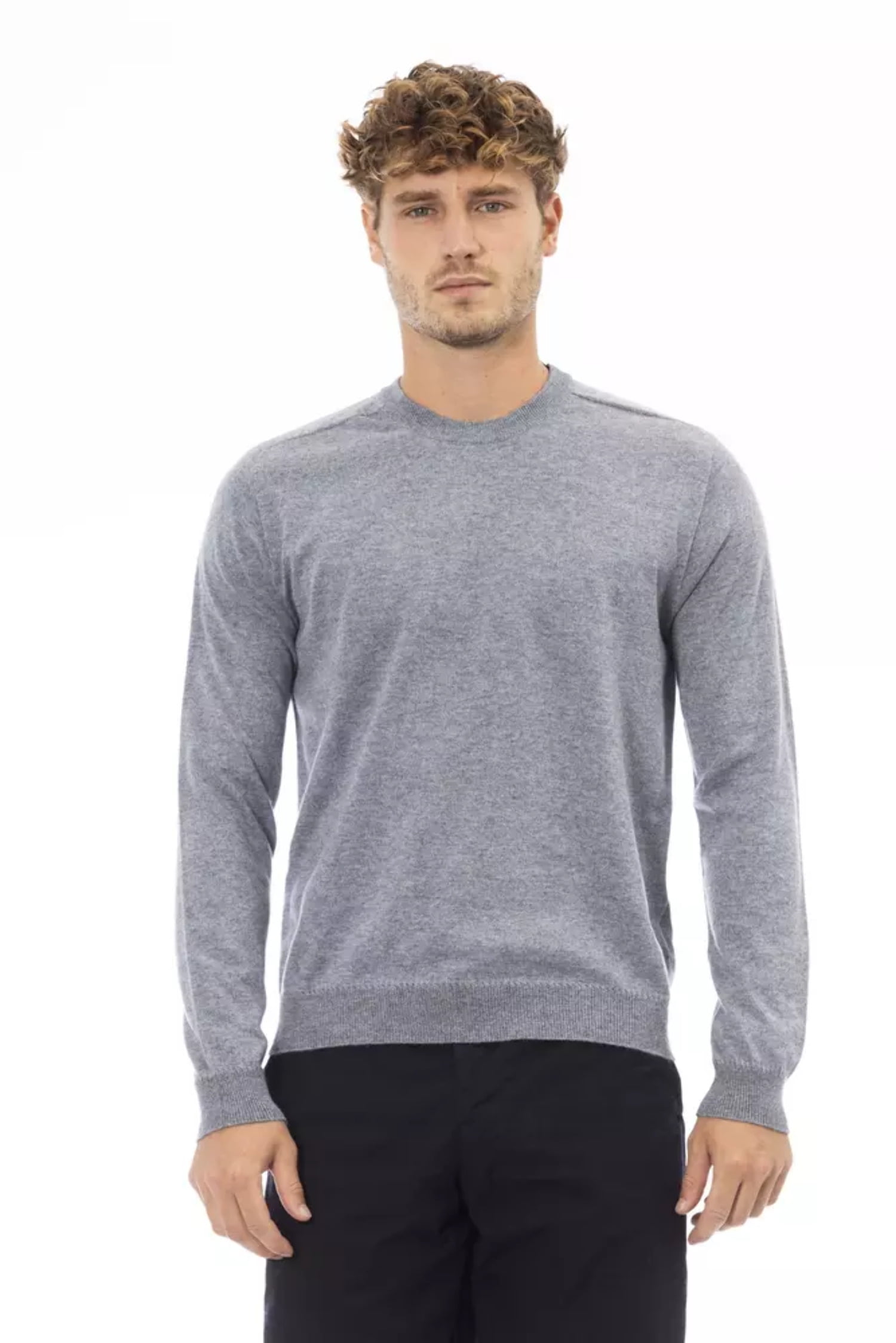 Alpha Studio Light Blue Viscose Men Sweater - Walmart.com