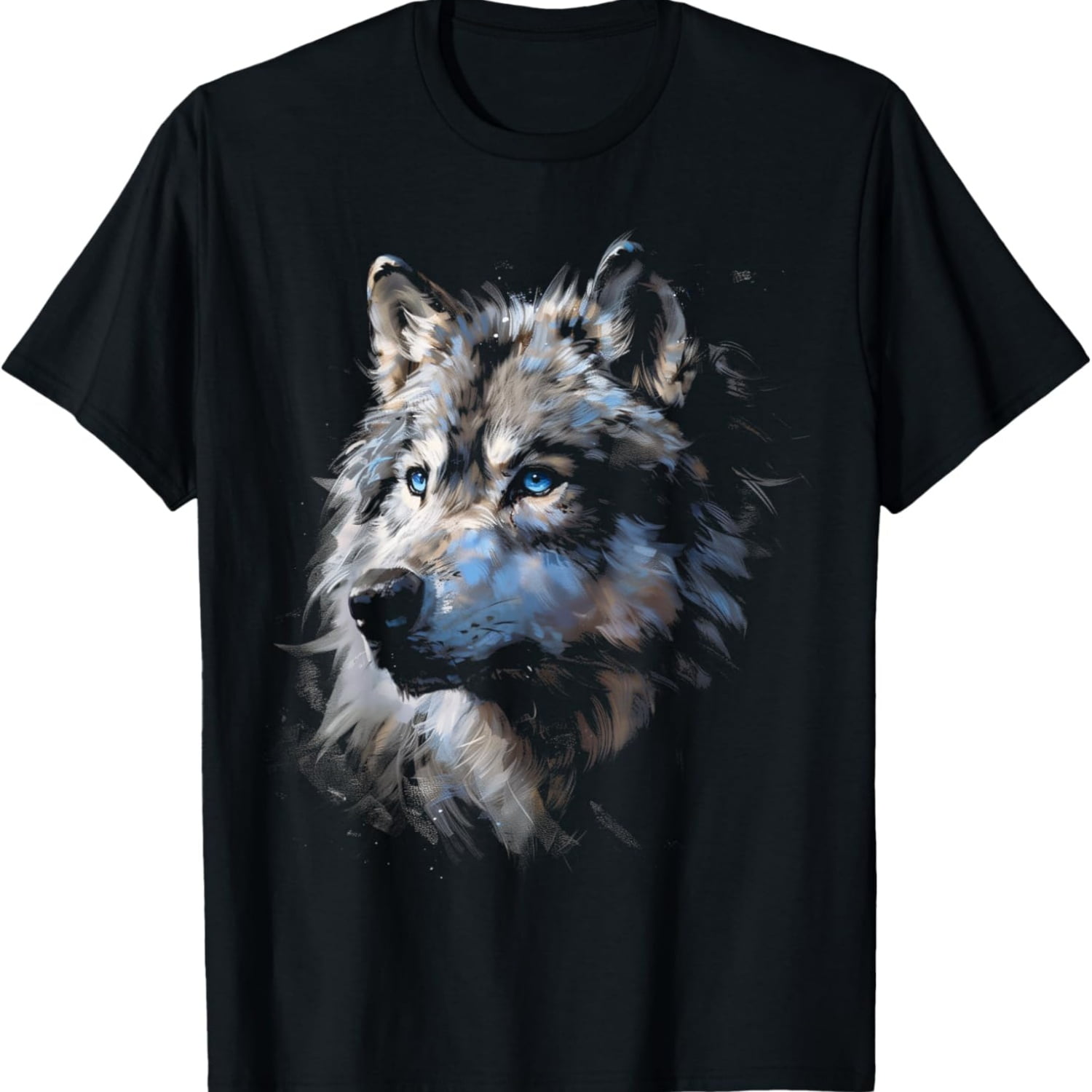 Alpha Wolf sy Art Graphic Blue Eyes Wolf Lovers T-shtir - Walmart.com