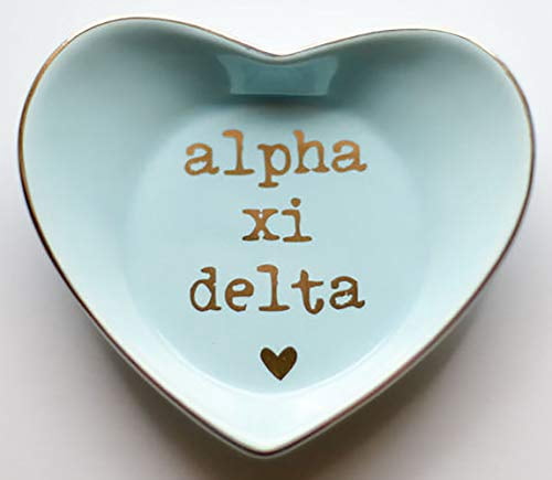 Alpha Xi Delta Jewelry Dish - Heart-Shaped High-gloss finish Ceramic ...