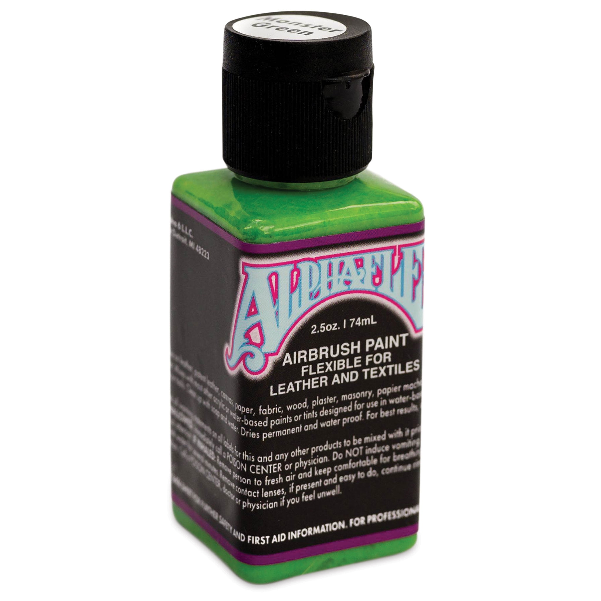 Alpha6 AlphaFlex Airbrush Textile and Leather Paint - Monster Green, 2. ...