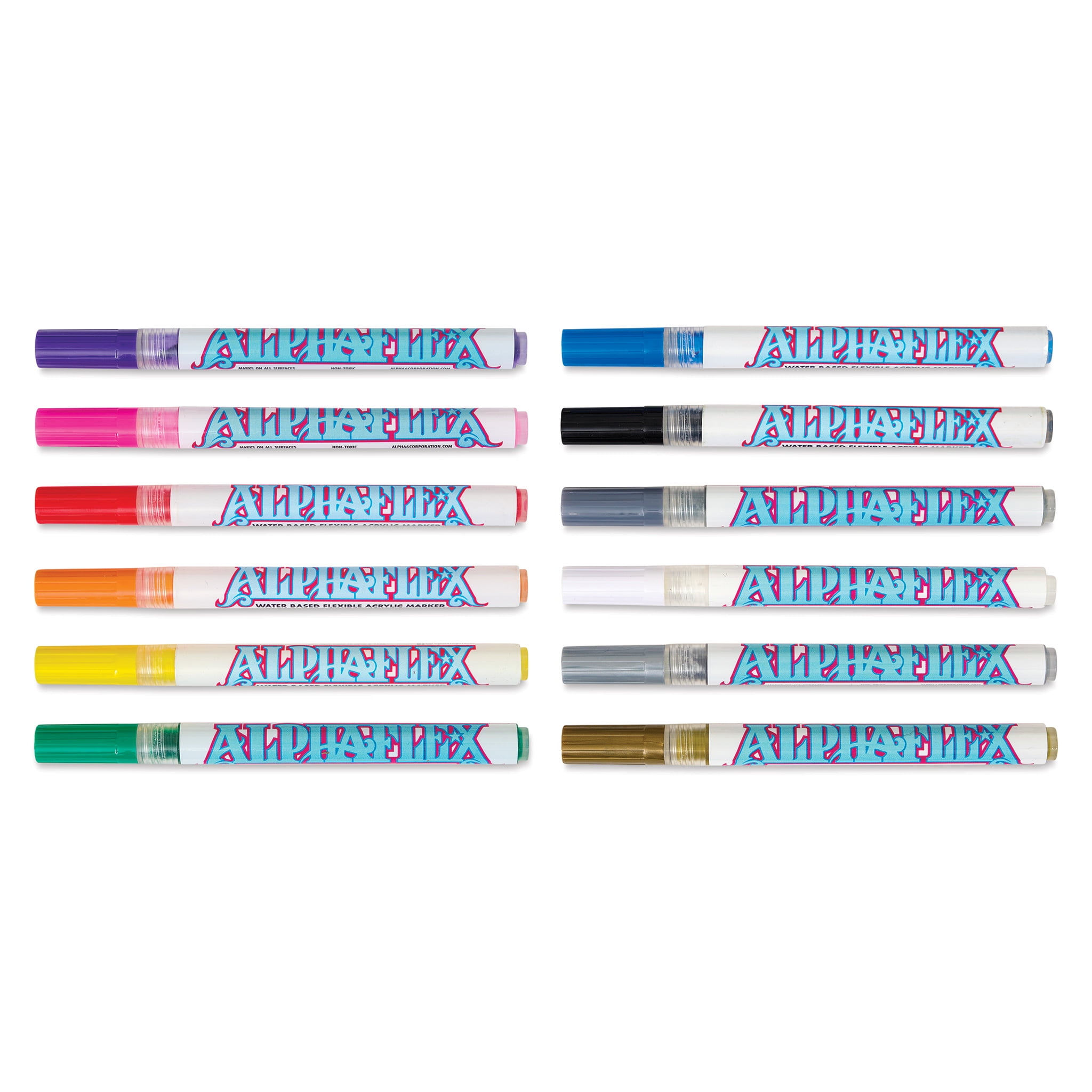 Alpha6 AlphaFlex Textile and Leather Paint Markers - Assorted Colors, 1 ...