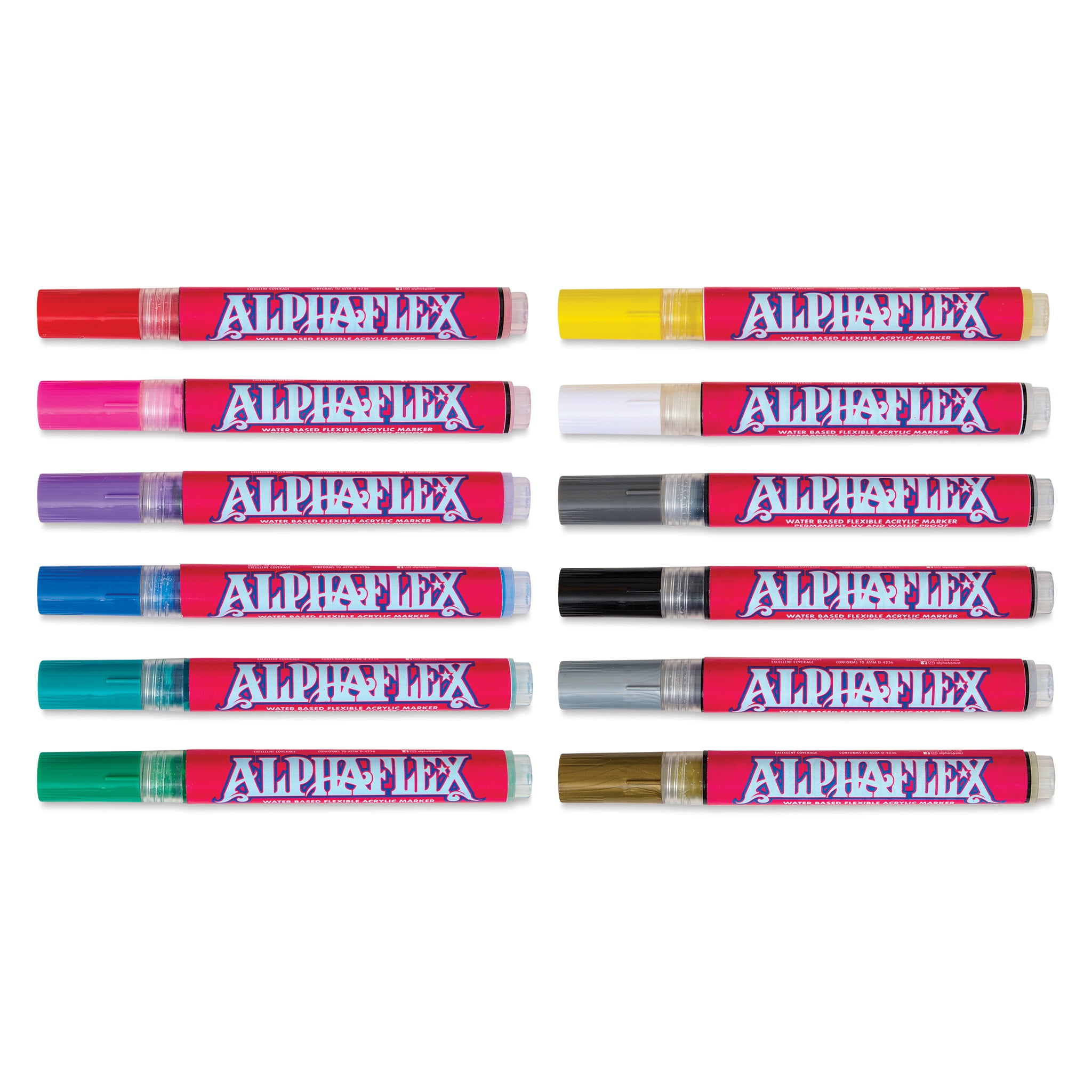 Alpha6 AlphaFlex Textile and Leather Paint Markers - Assorted Colors, 4 ...
