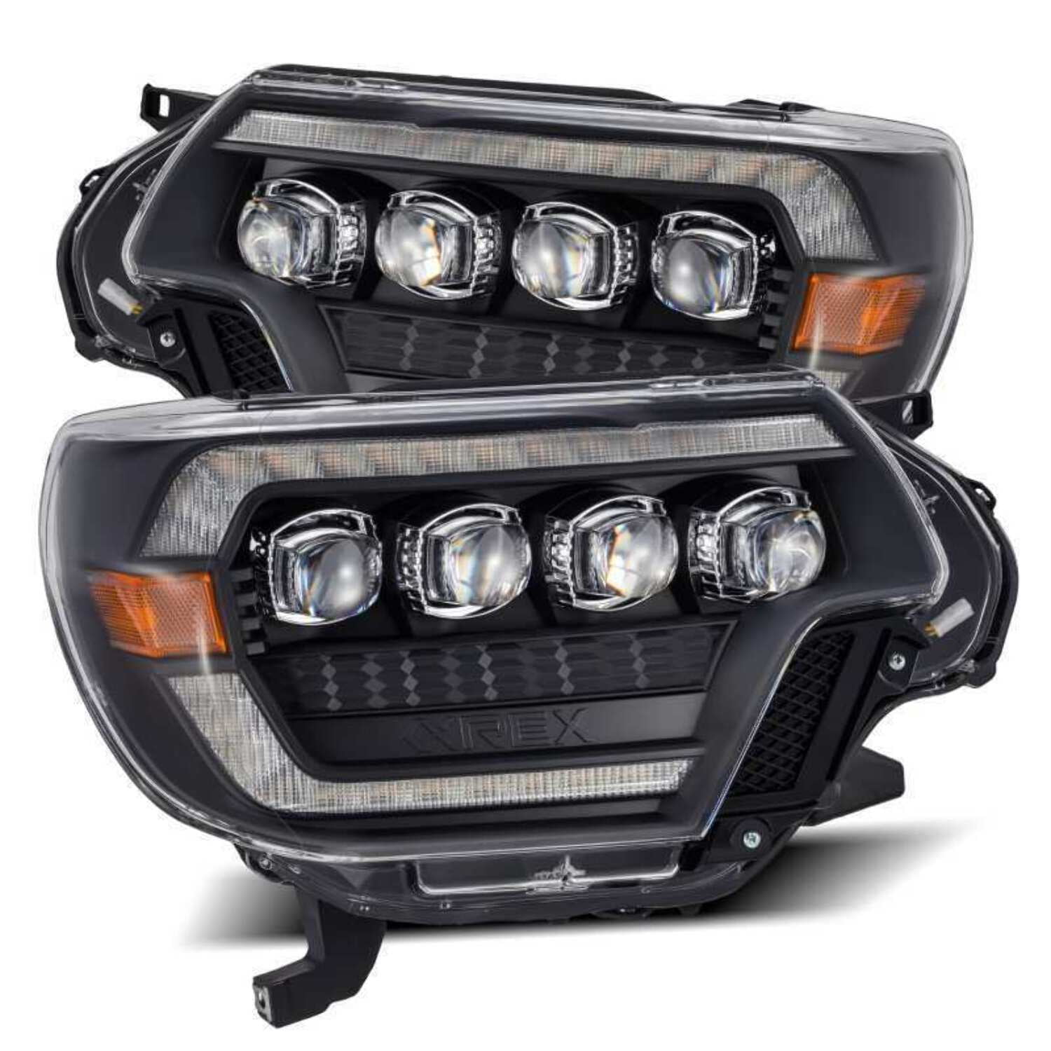 AlphaRex 12-15 Toyota Tacoma NOVA LED Proj Headlights Plank Style Black ...