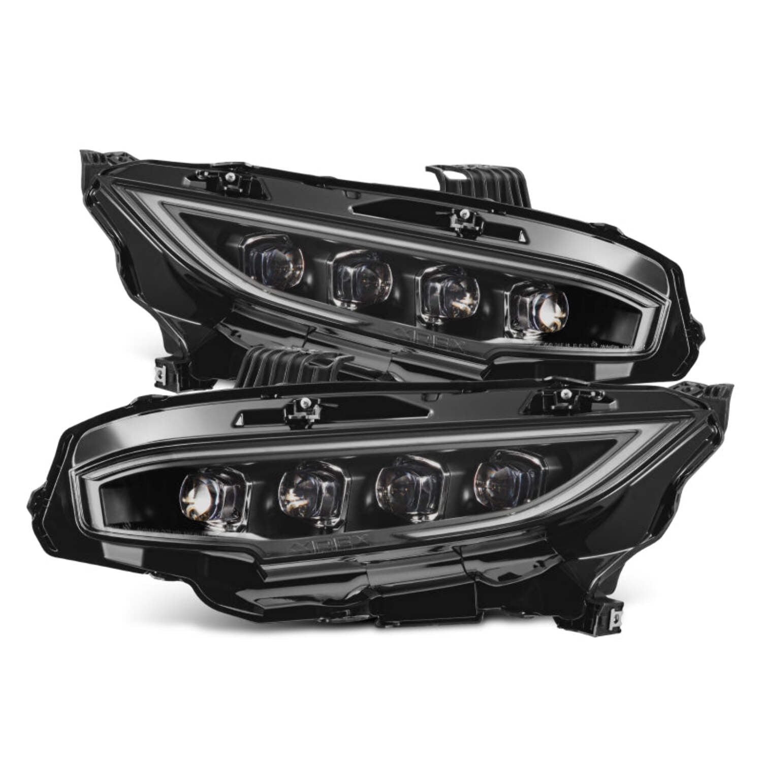 AlphaRex 16-21 Honda Civic NOVA-Series LED Proj Headlights Blk w/Activation Light Seq.Sig / SB ...
