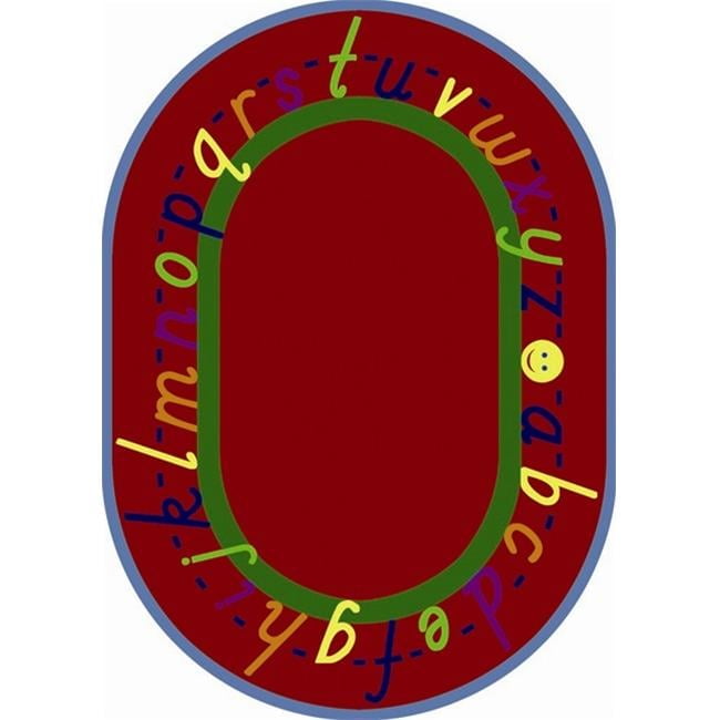 AlphaScript Red 5 ft.4 in. x 7 ft.8 in. Oval WearOn Nylon Machine ...