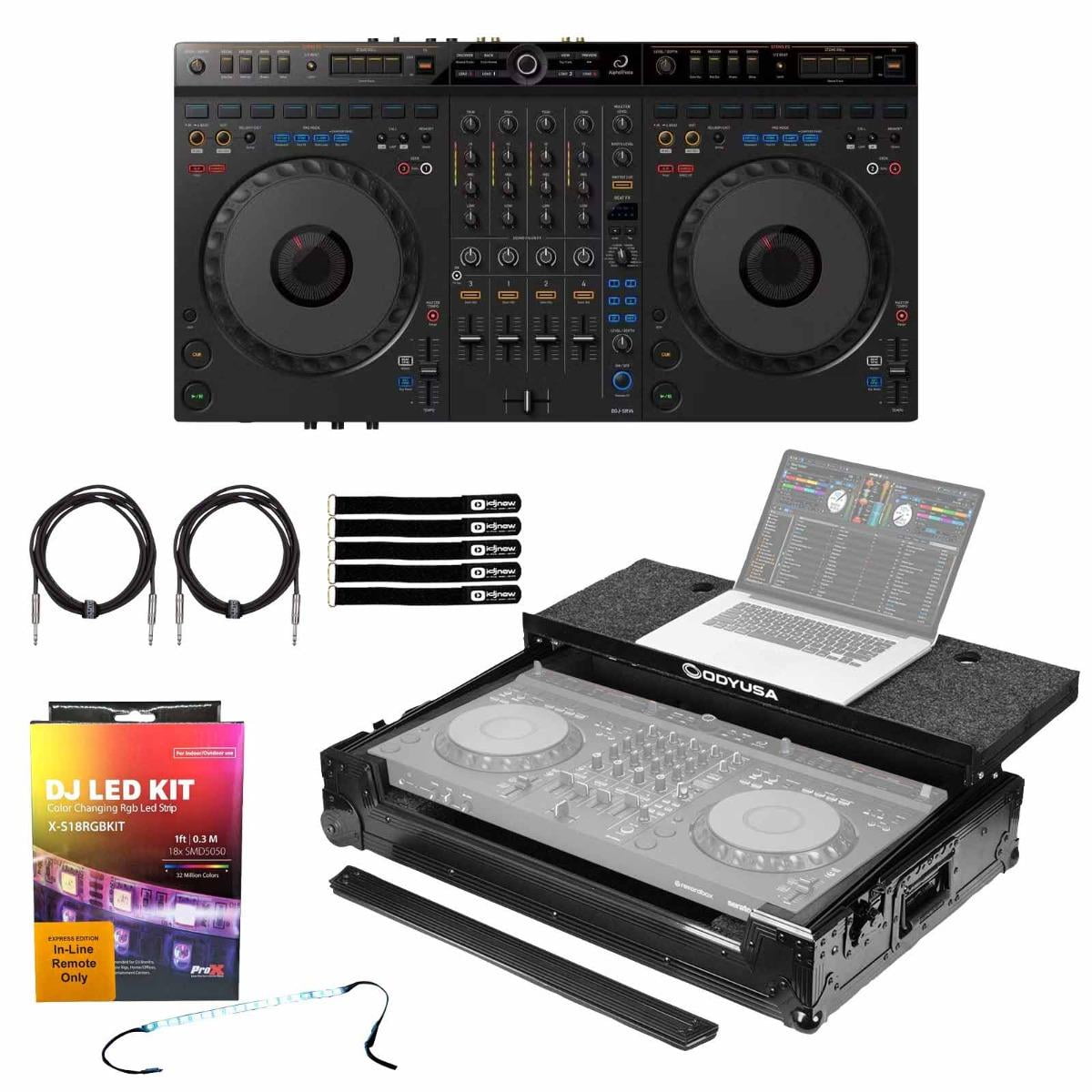 AlphaTheta DDJ-GRV6 4-Channel DJ Controller with Black Flight Case ...