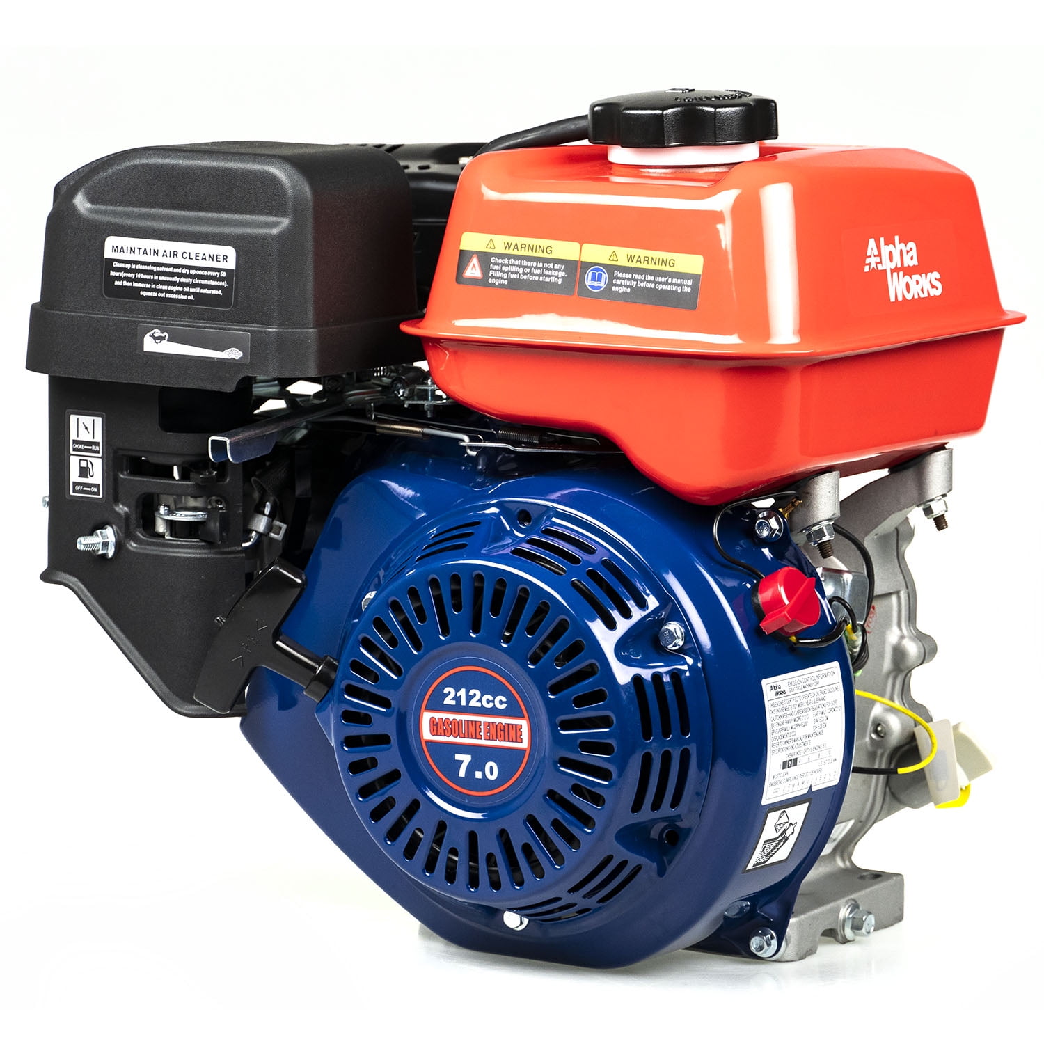 AlphaWorks 7HP 212cc Gas Engine Motor 4 Stroke Recoil Start 3600 RPM 3/4 Shaft in Nepal at NPR ...