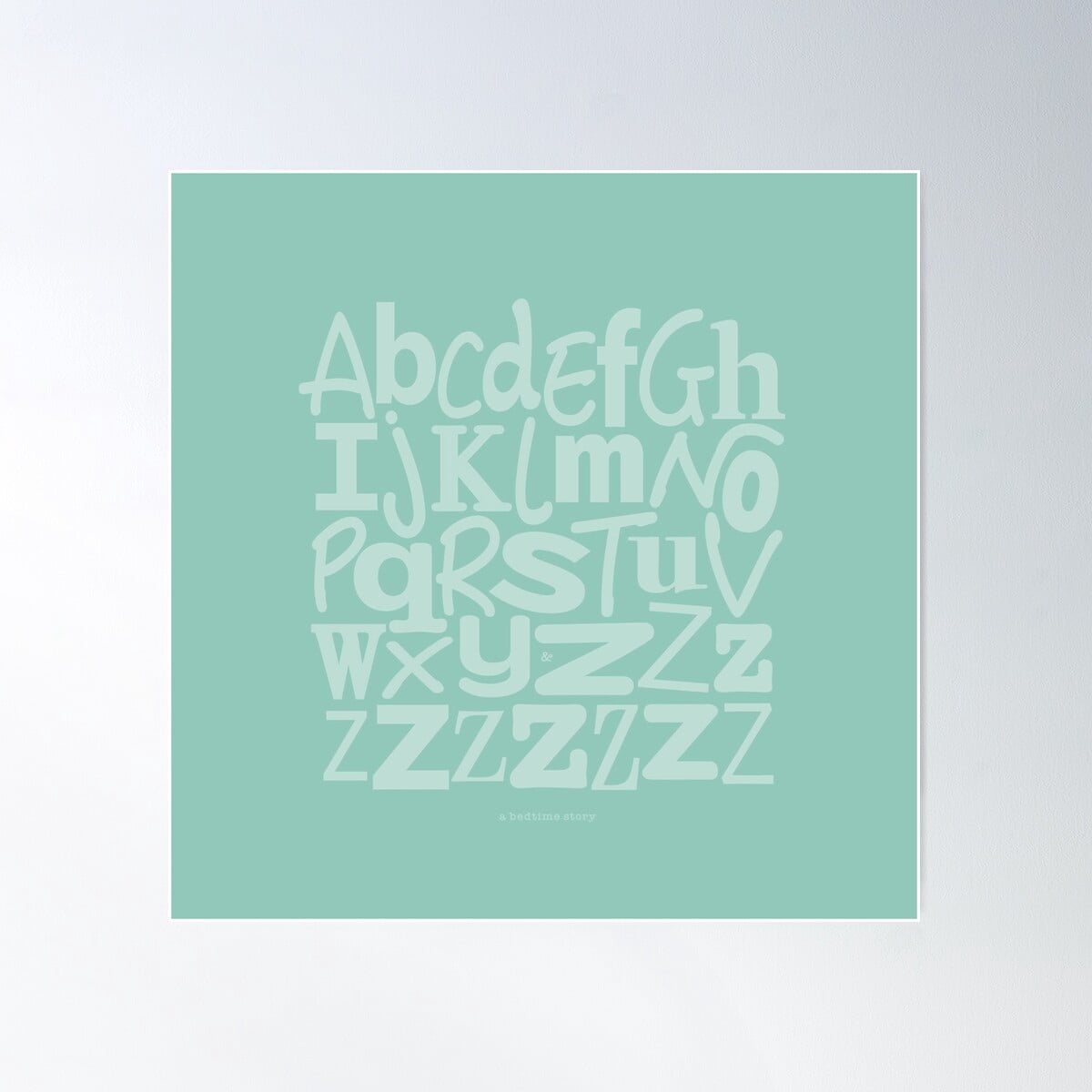 Alphabet: A Bedtime Story. Blue Green. Poster Wall Art, Modern Wall ...