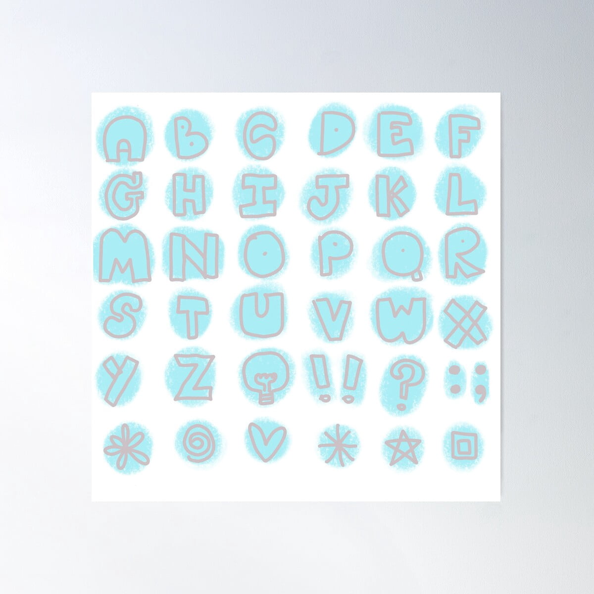 Alphabet A-Z Poster Wall Art, Modern Wall Decor For Living Room Bedroom ...