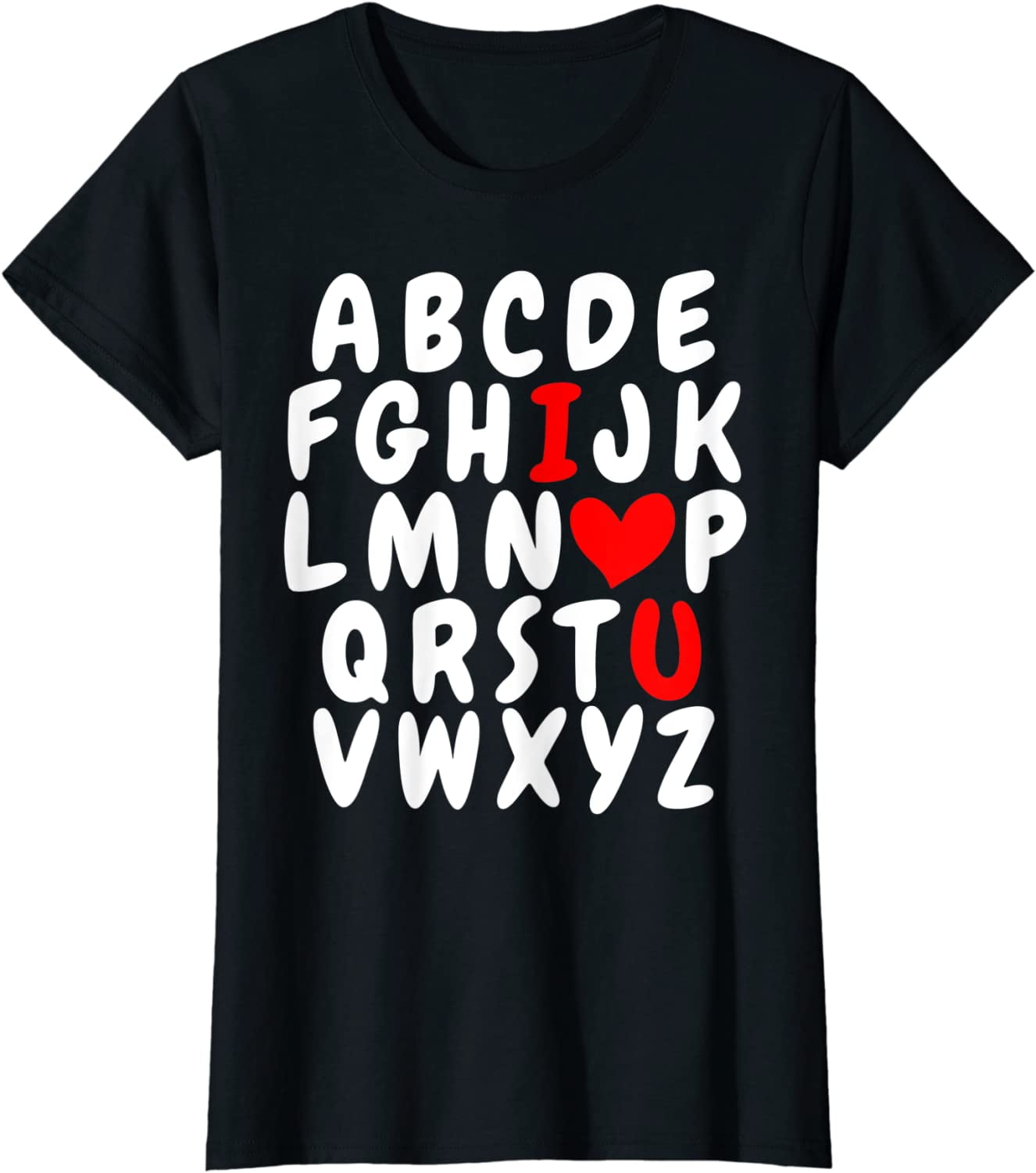 Alphabet ABC I Love You Heart T-Shirt - Walmart.com