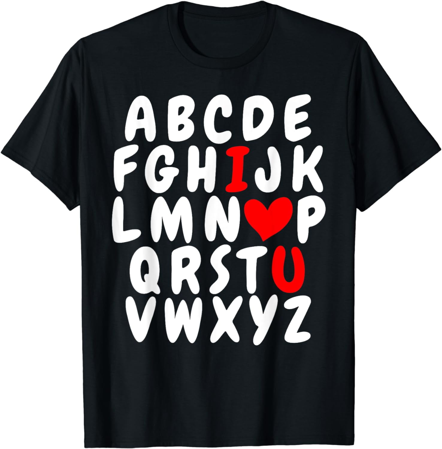 Alphabet ABC I Love You Valentines Day Heart T-Shirt - Walmart.com