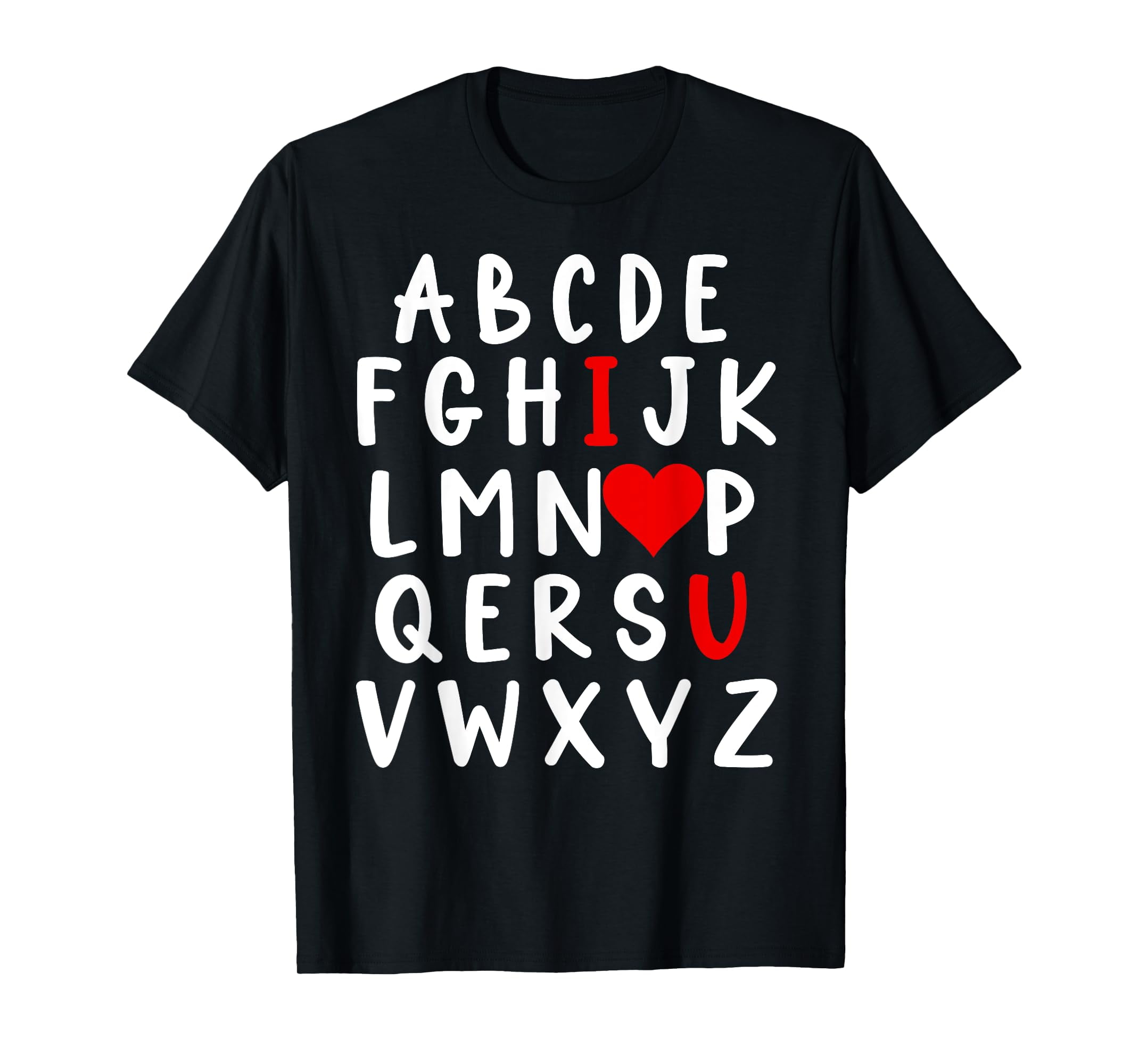 Alphabet ABC I Love You Valentines Day Heart Teacher Kids T-Shirt ...