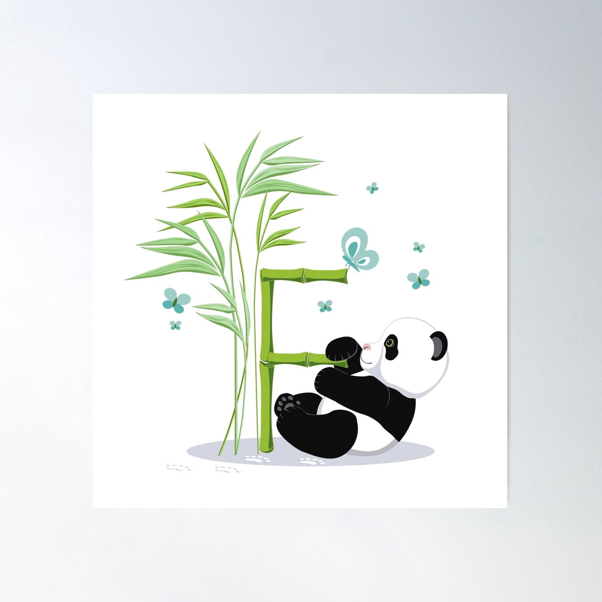 Alphabet And Panda. The Letter F Poster Wall Art, Modern Wall Decor For ...