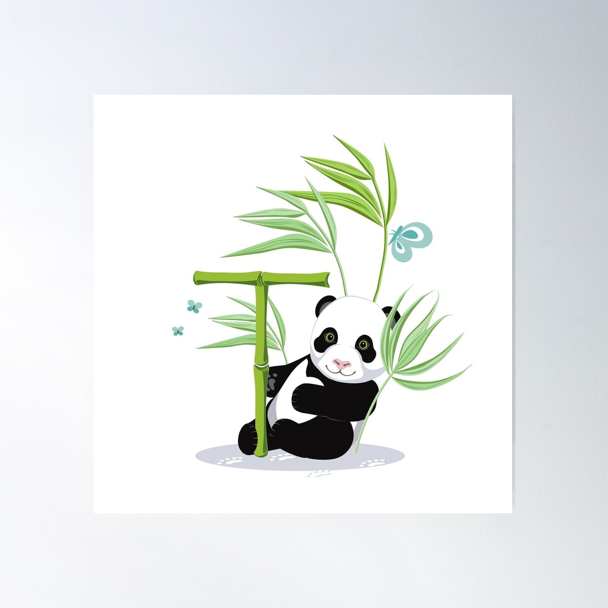 Alphabet And Panda. The Letter T Poster Wall Art, Modern Wall Decor For ...
