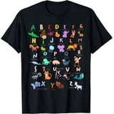 Alphabet Animal ABC Alligator Bear Crab Duck Elephant Fox T-Shirt ...