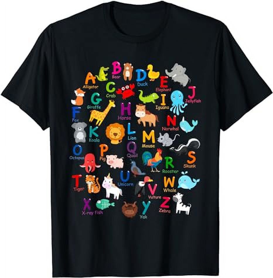 Alphabet Animal ABCs Learning Back To School Teacher T-Shirt - Walmart.com